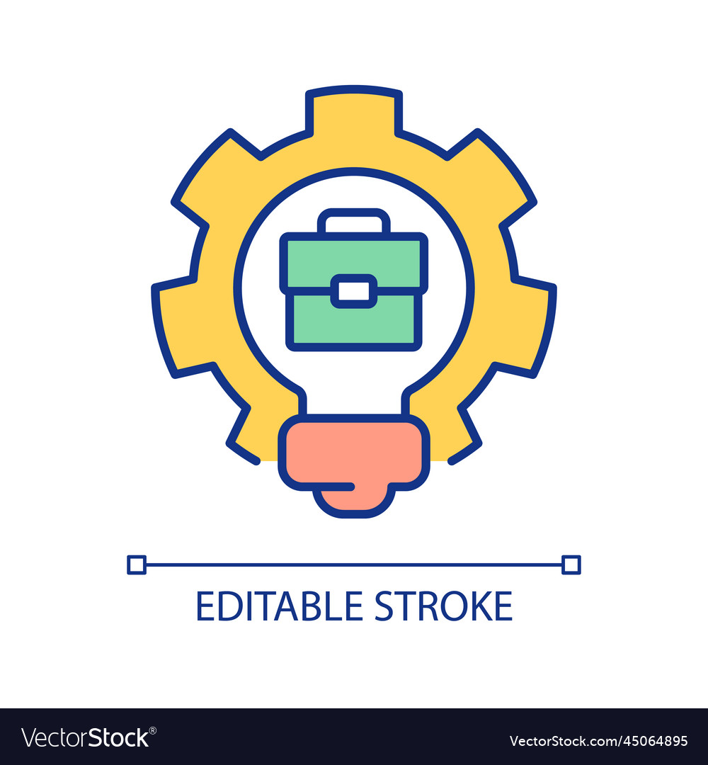 Generating business ideas rgb color icon Vector Image Generating business ideas rgb color icon Vector Image