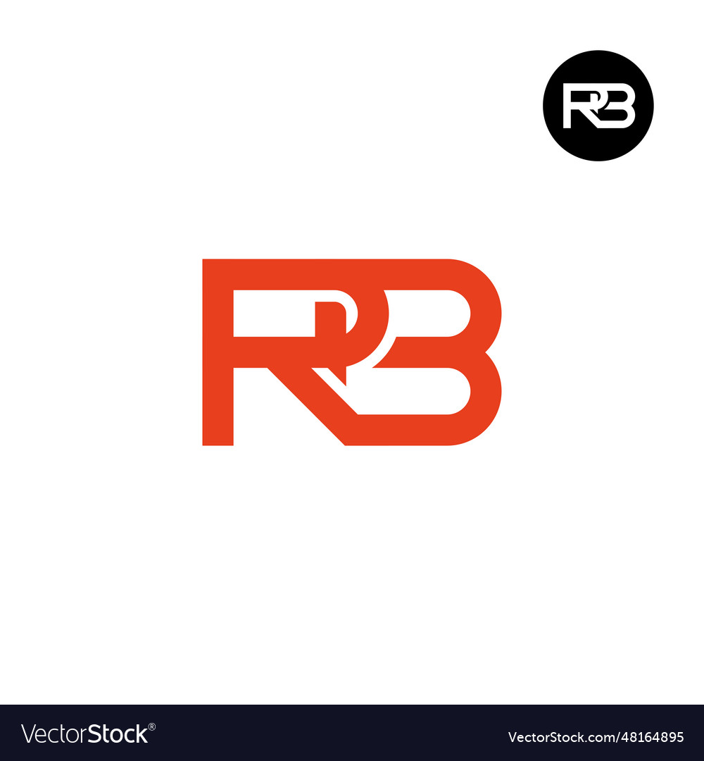 Letter rb monogram logo design Royalty Free Vector Image