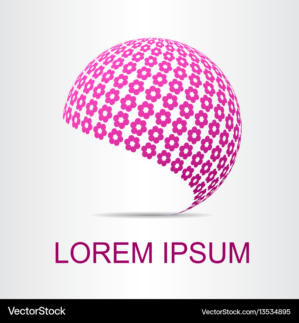 Logo stylized spherical surface Royalty Free Vector Image