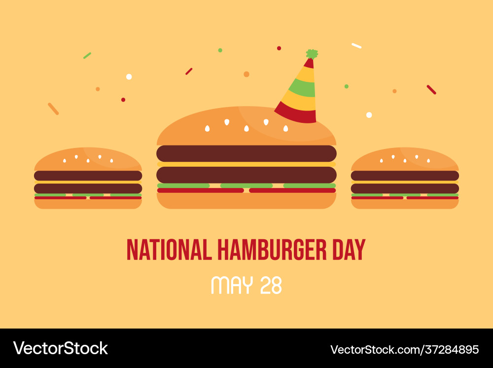 National hamburger day greeting card Royalty Free Vector