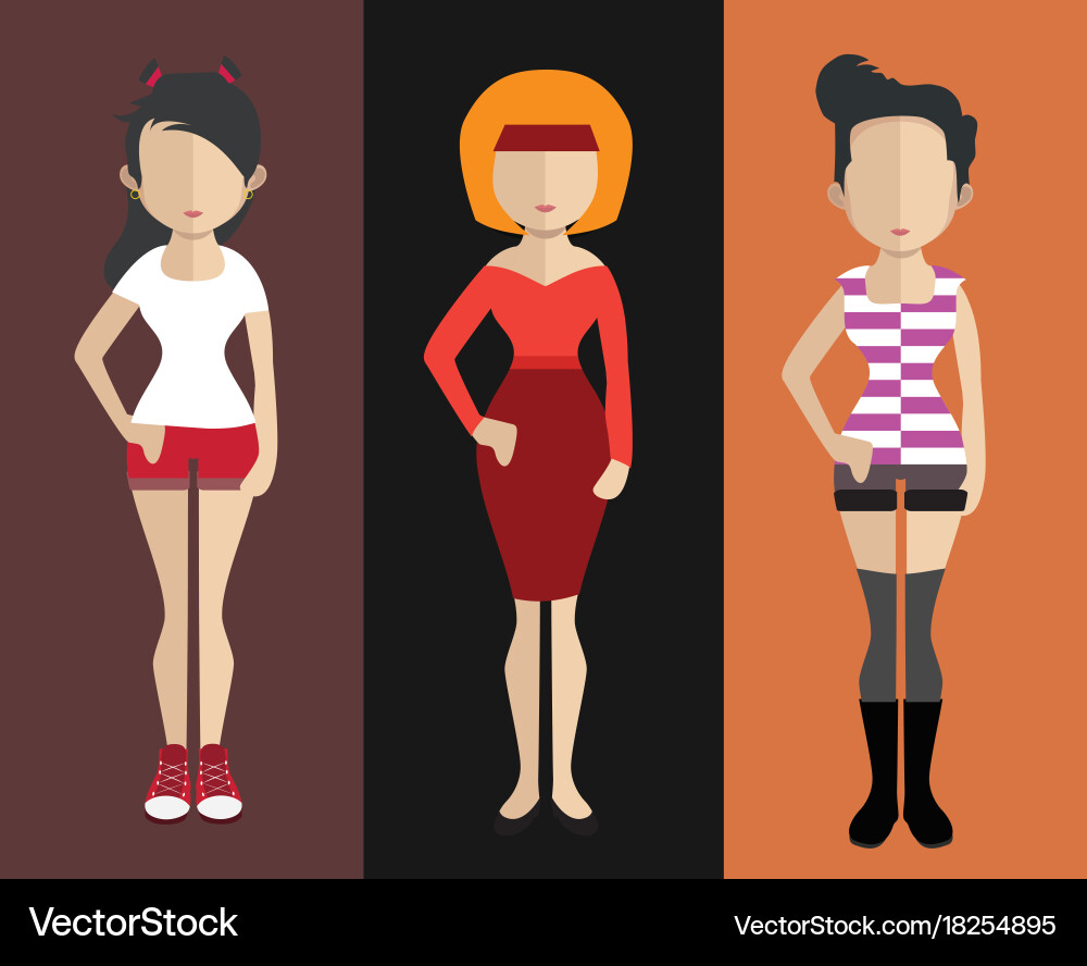 People avatar with full body and torso variations Vector Image