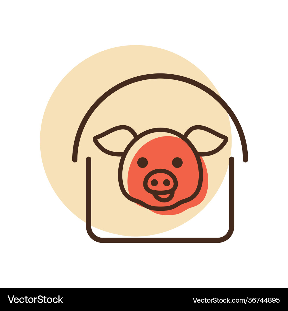 Pigsty flat icon farm animal sign Royalty Free Vector Image
