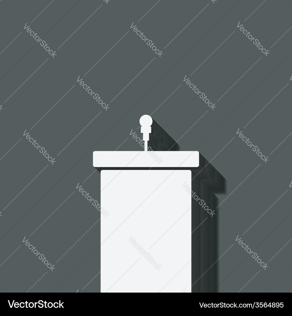 Podium with Microphone Icon Royalty Free Vector Image