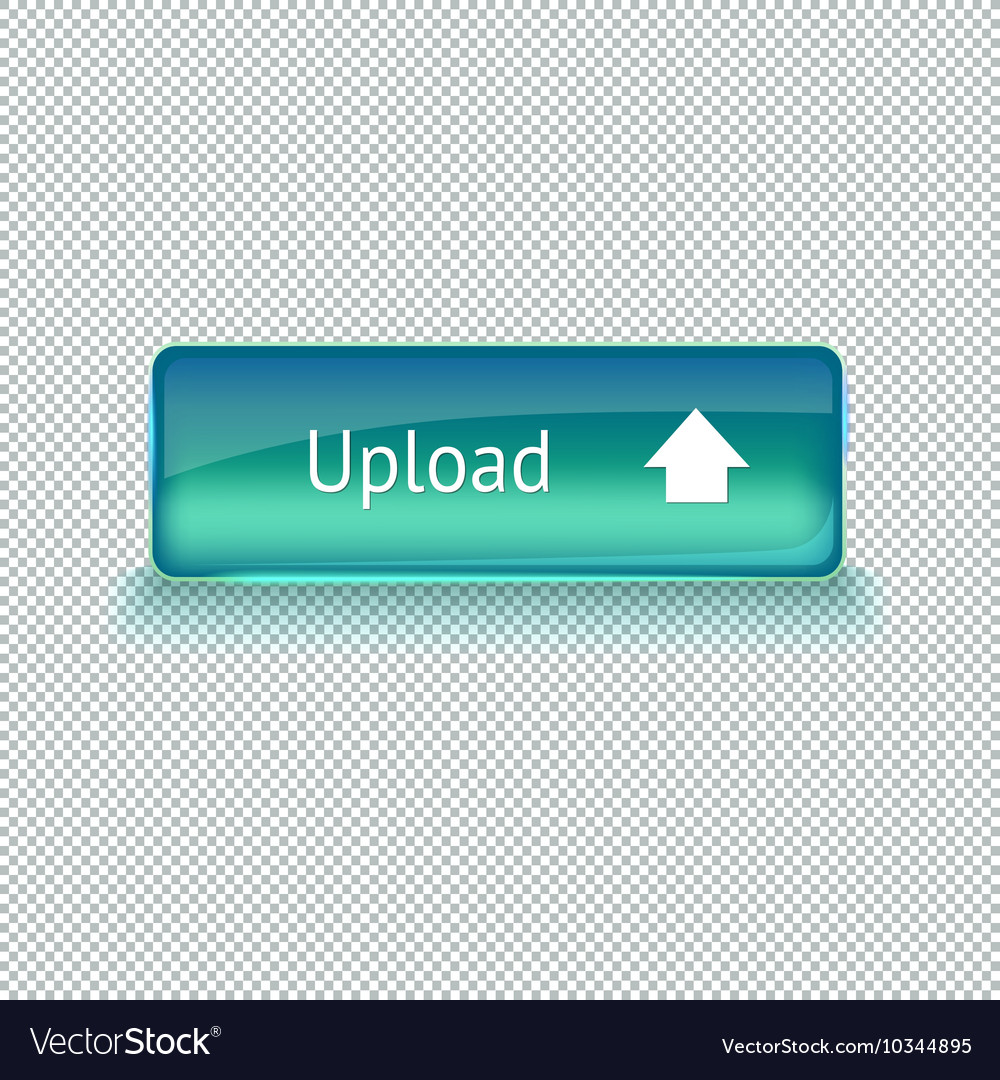 Realistic glass button for web interface Vector Image
