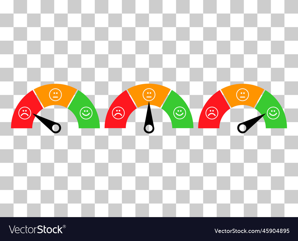 Set of customer satisfaction meter icon graph Vector Image Set of customer satisfaction meter icon graph Vector Image