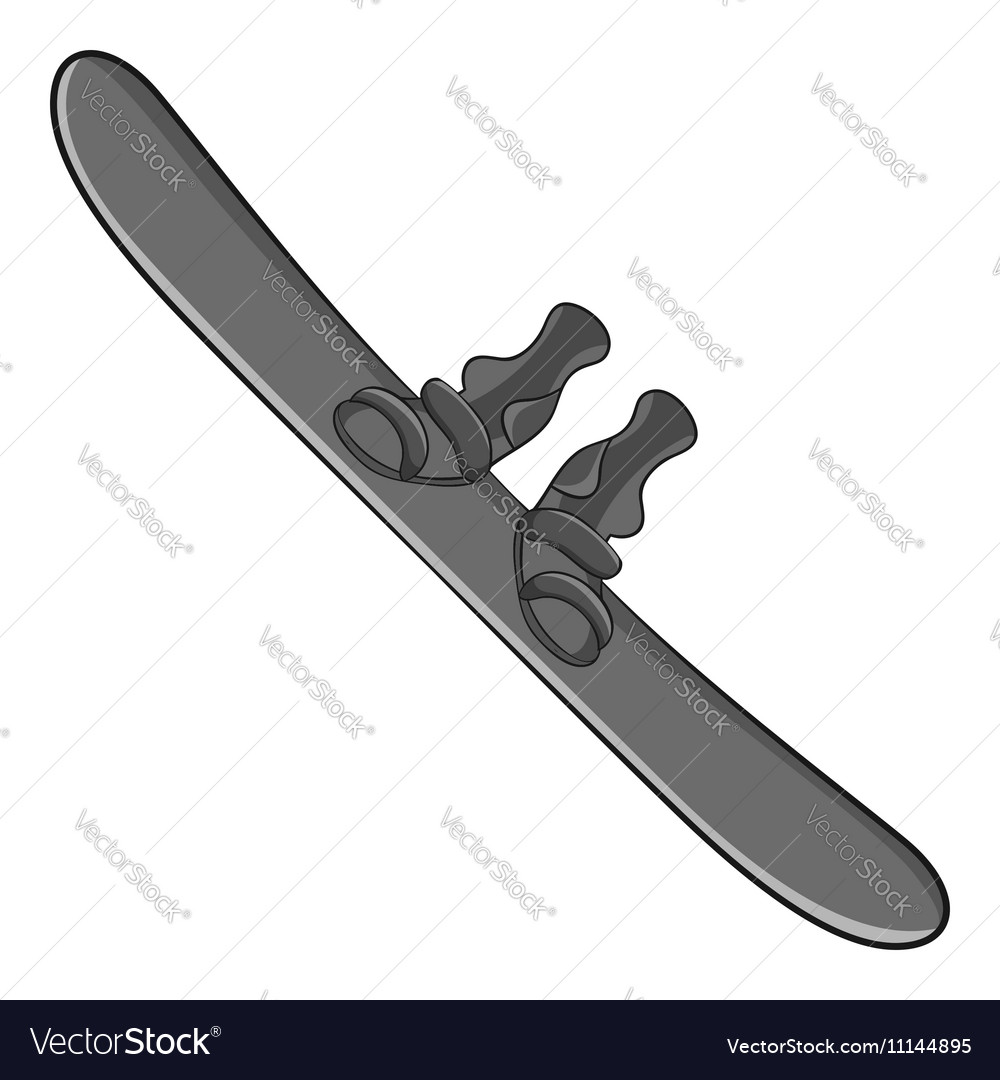 Snowboard icon gray monochrome style Royalty Free Vector