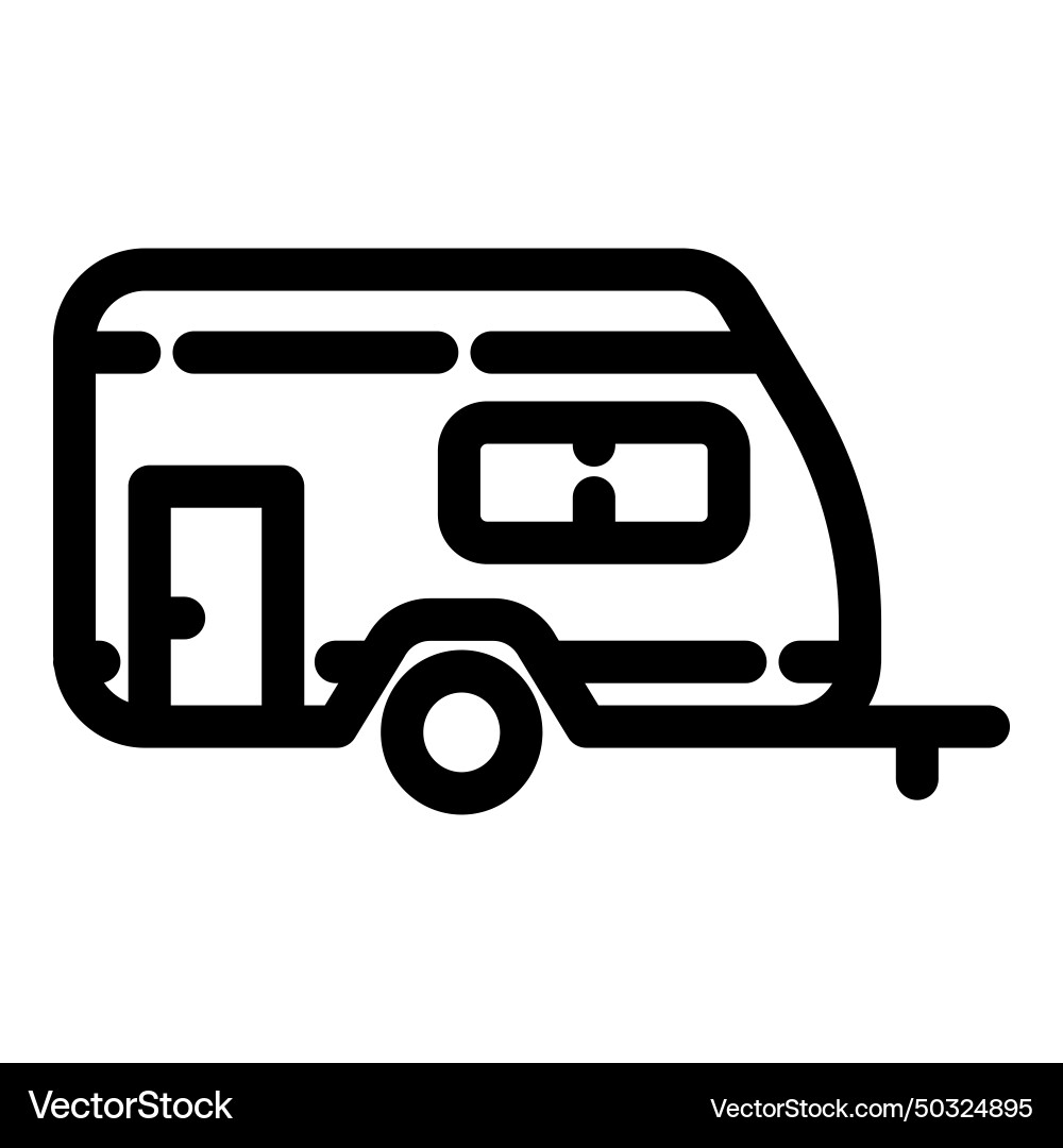 Trailer camping tourism flat icon isolated Vector Image