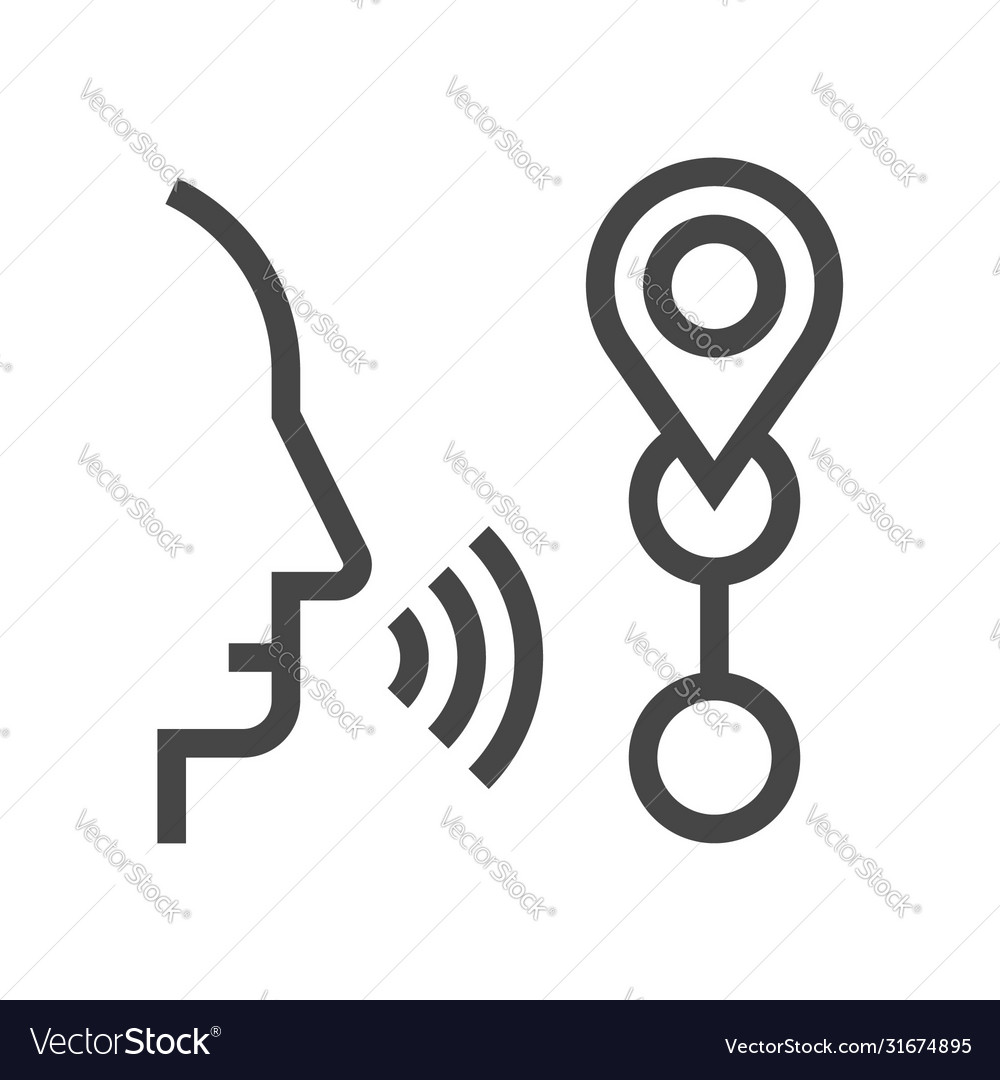 Voice command control recognition line Royalty Free Vector
