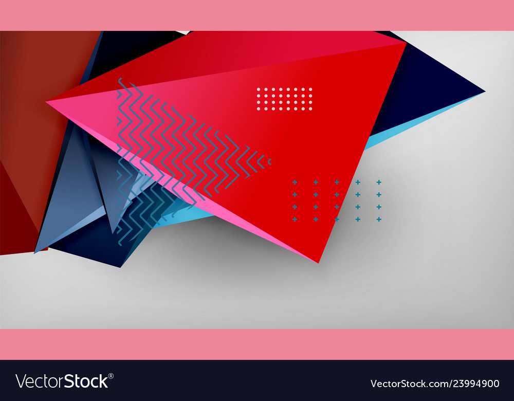 Abstract color triangles geometric background Vector Image