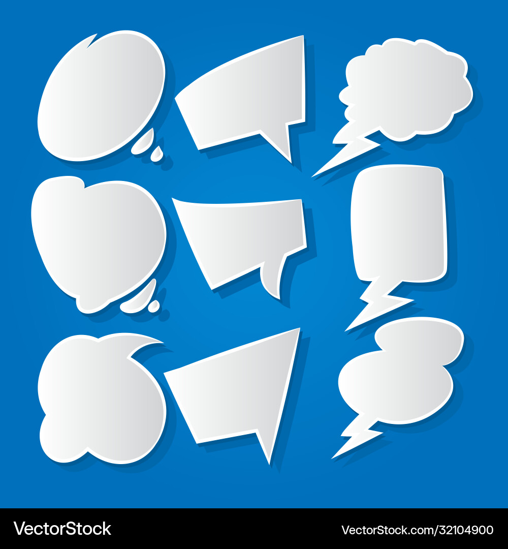 Comic bubble speech balloons speech cartoon 170 Vector Image