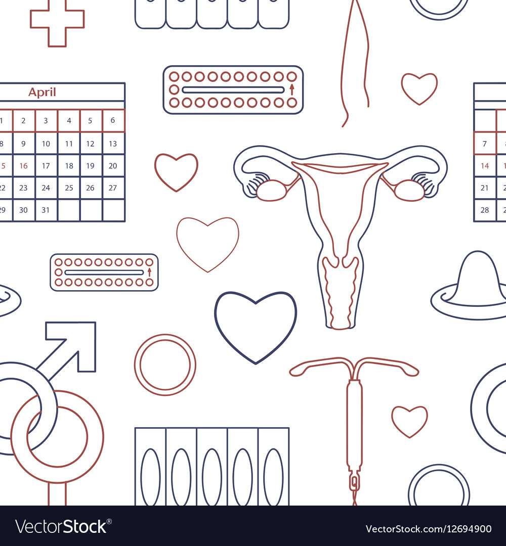 Contraception day set pattern Royalty Free Vector Image