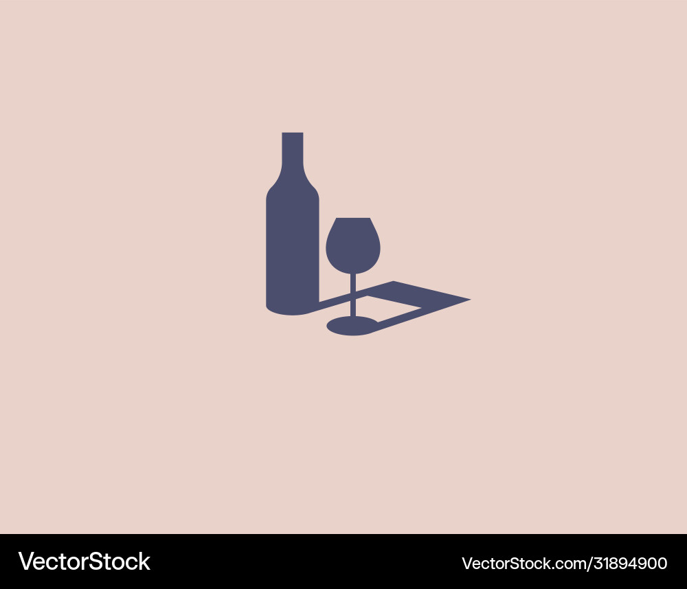 Creative abstract logo icon bottle and glass Vector Image