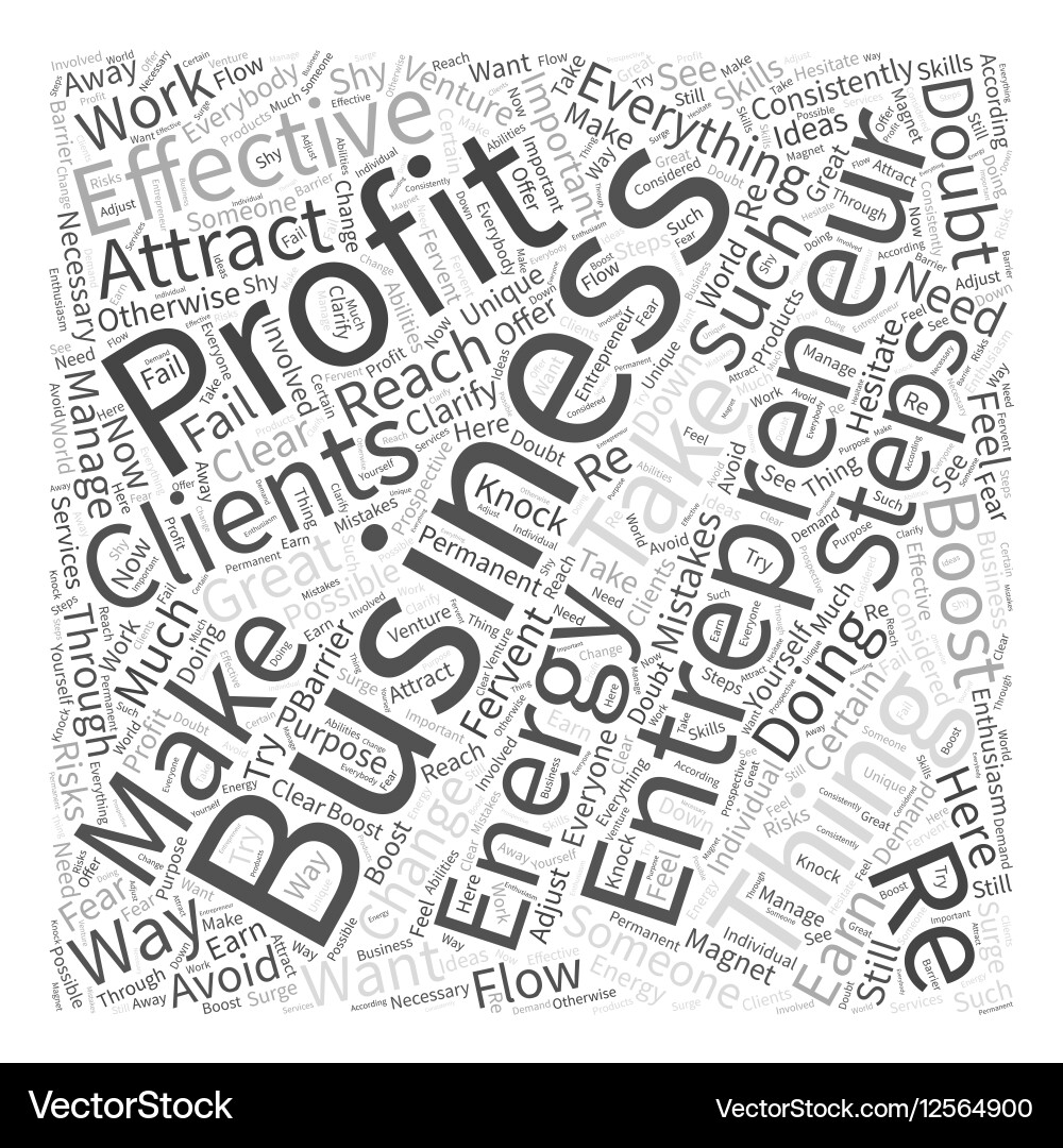 Entrepreneur profit Word Cloud Concept Royalty Free Vector