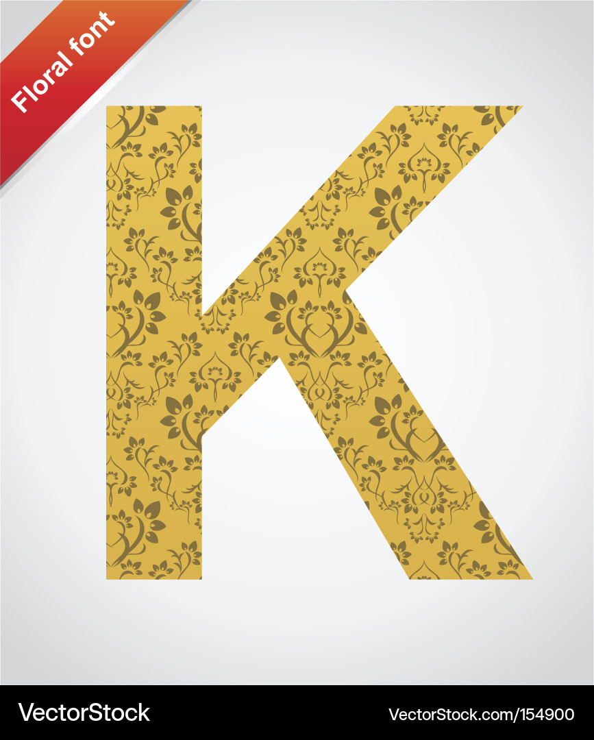 Floral font ornament letter Royalty Free Vector Image