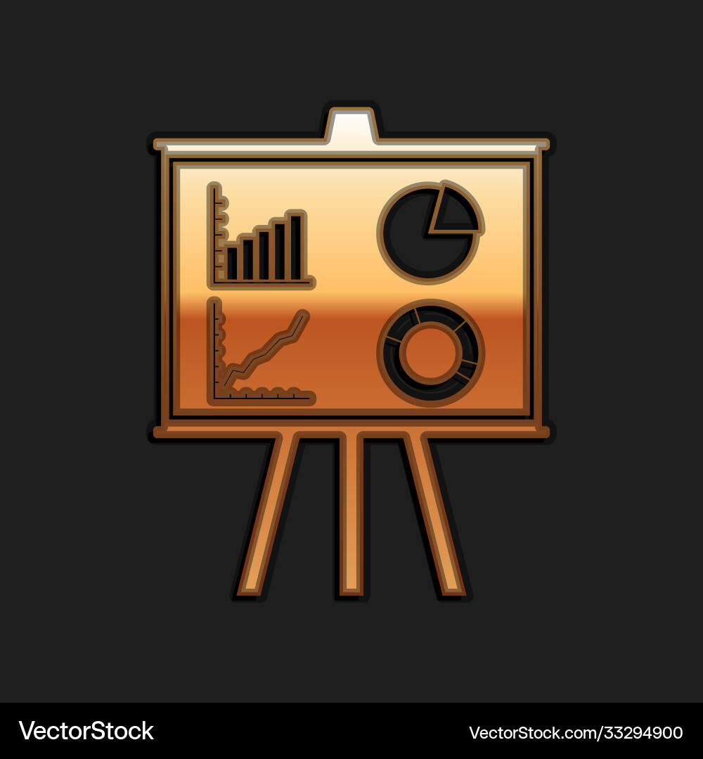 Gold presentation financial business board Vector Image