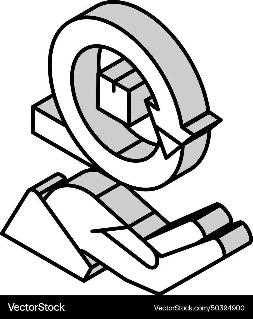 Hand hold circular economy process isometric icon Vector Image