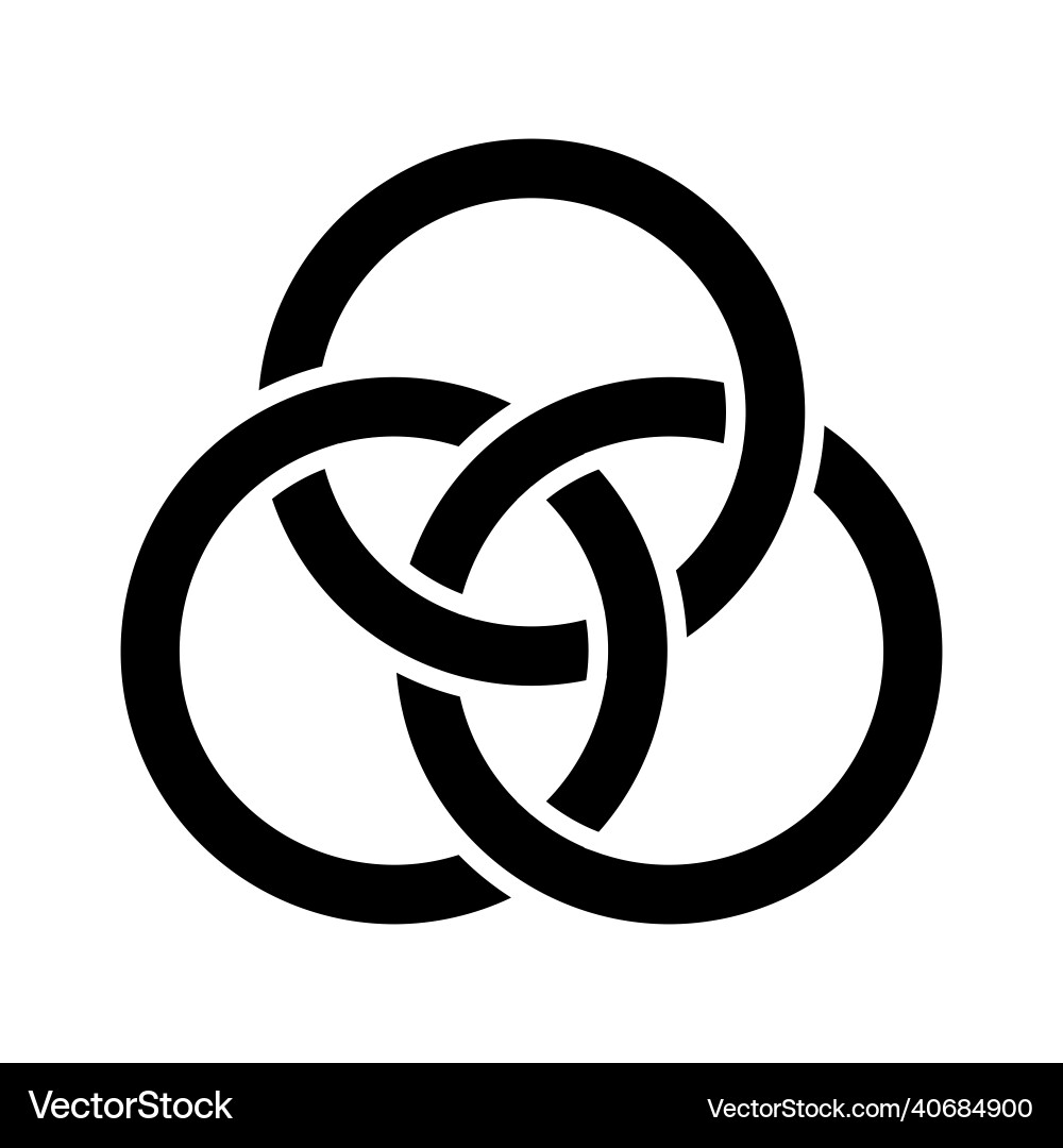 Interconnected circle logo concept three Vector Image