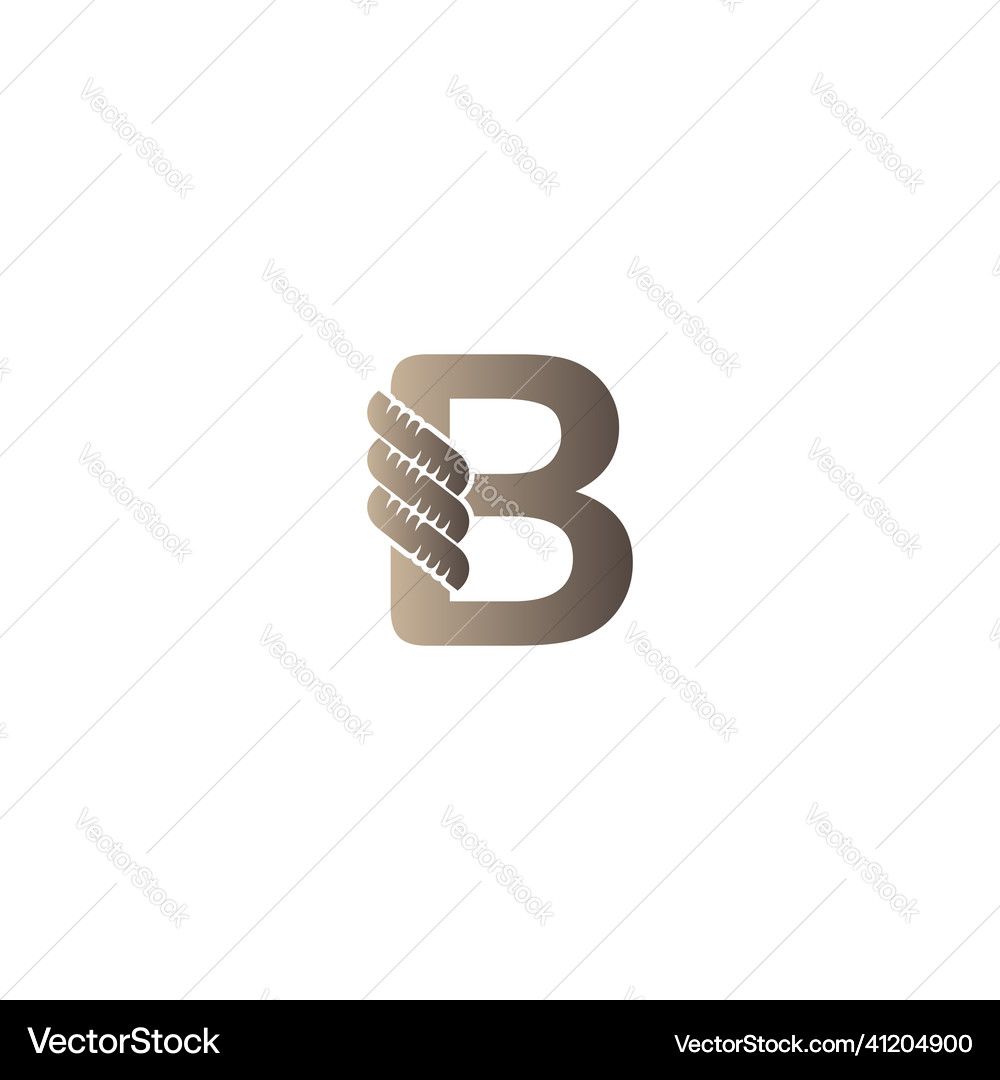 Letter b wrapped in rope icon logo design Vector Image
