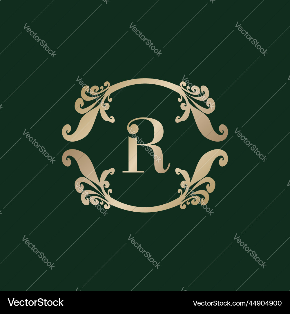 Letter r alphabet logo with luxury decorative Vector Image