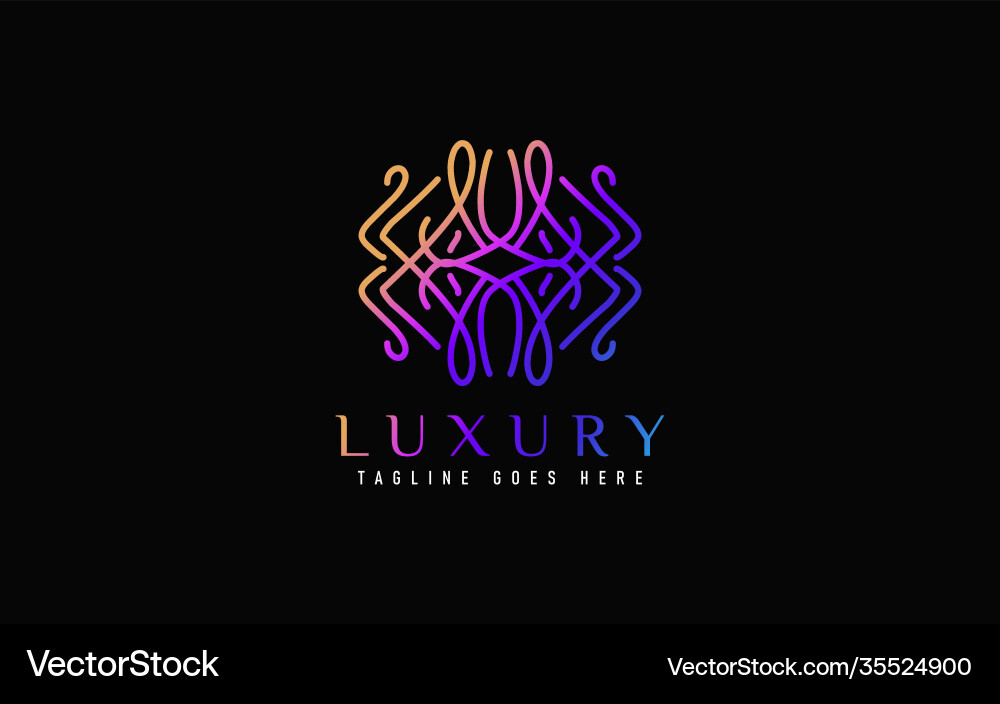 Luxury logo design elegant symbol with geometric Vector Image