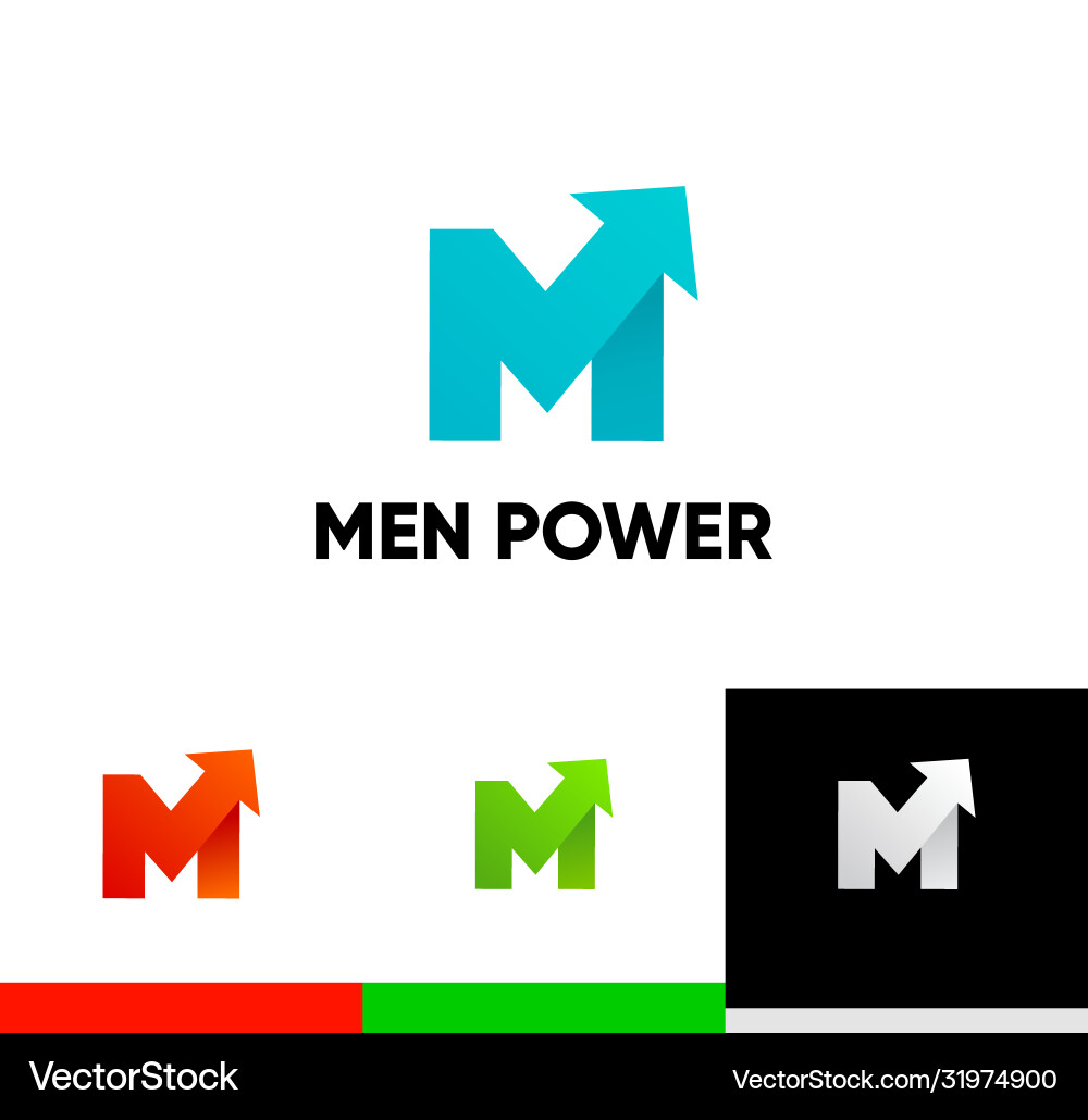 Men power logo with arrow symbol - libido strength