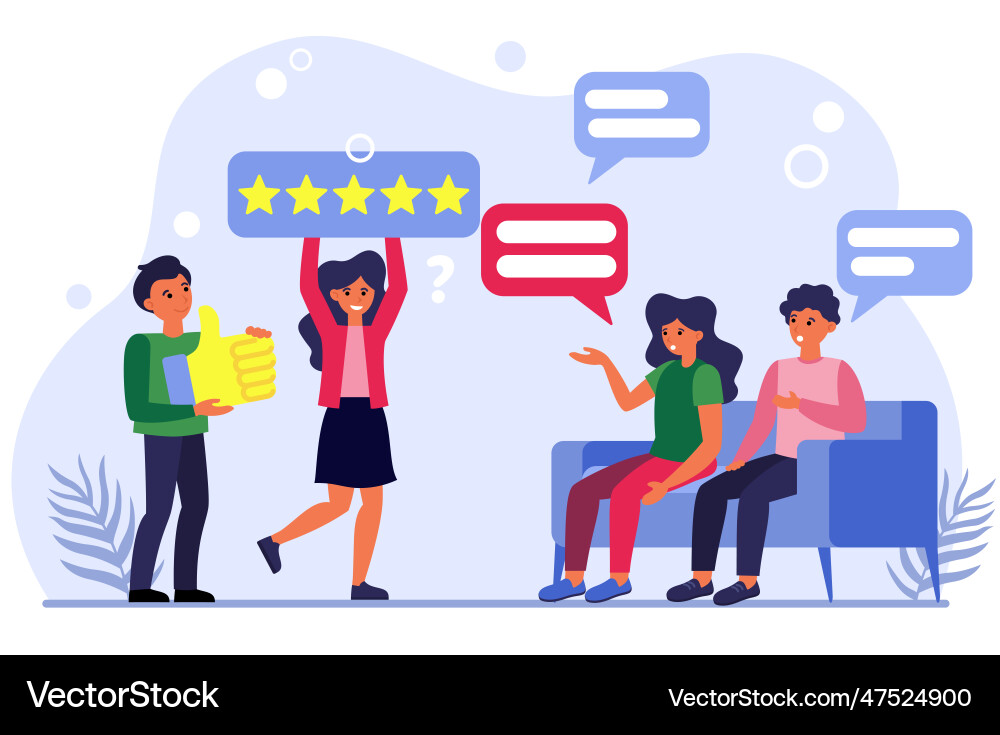 People discussing media ratings Royalty Free Vector Image