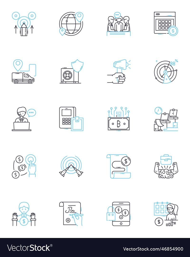 Quality control linear icons set standards Vector Image Quality control linear icons set standards Vector Image