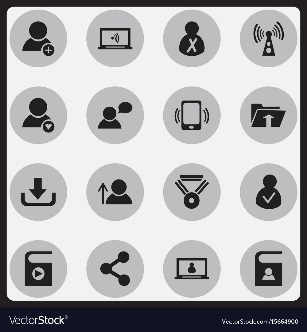 Set of 16 editable web icons includes symbols Vector Image