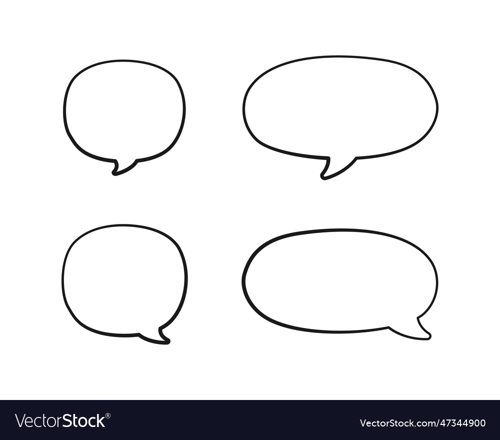 Set of hand drawn comics style speech bubbles Vector Image Set of hand drawn comics style speech bubbles Vector Image