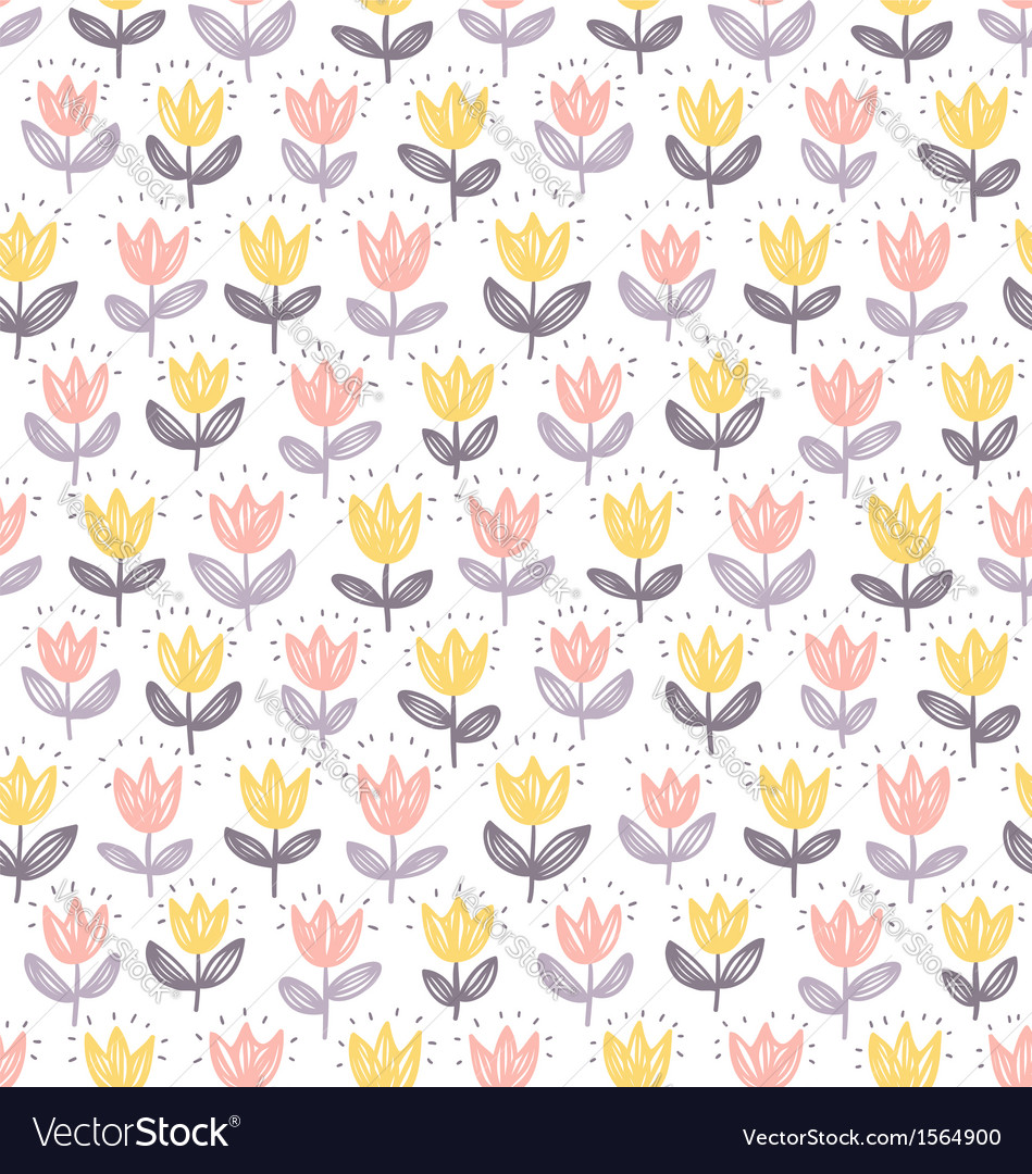 Tulips pattern Royalty Free Vector Image - VectorStock