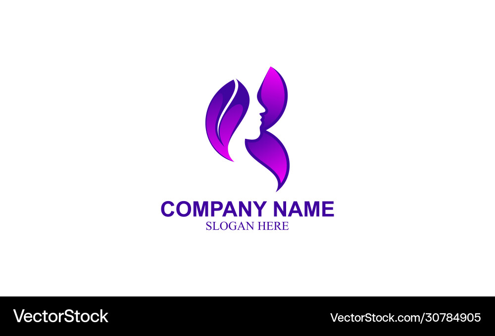 Face leaf woman ecology green leaf logo Royalty Free Vector
