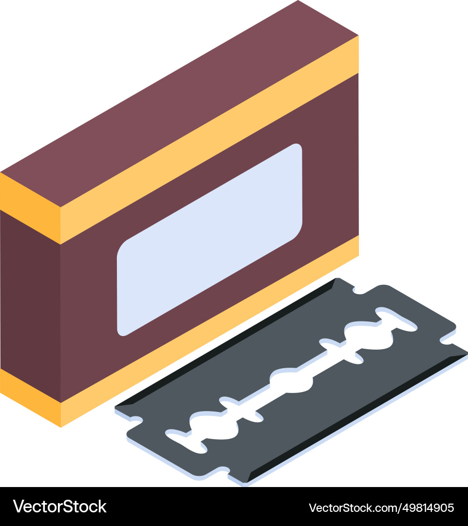 Get this isometric icon of razor blade Royalty Free Vector