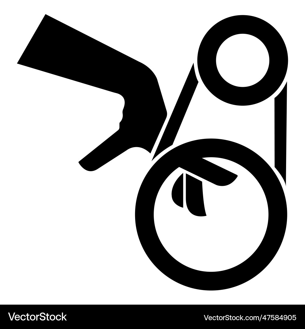Hand entanglement belt drive symbol sign isolate Vector Image