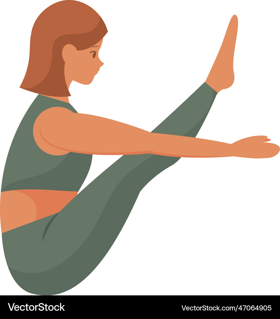 Isolated cute female character doing yoga Vector Image