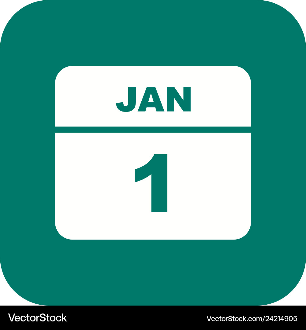 January 1st date on a single day calendar Vector Image