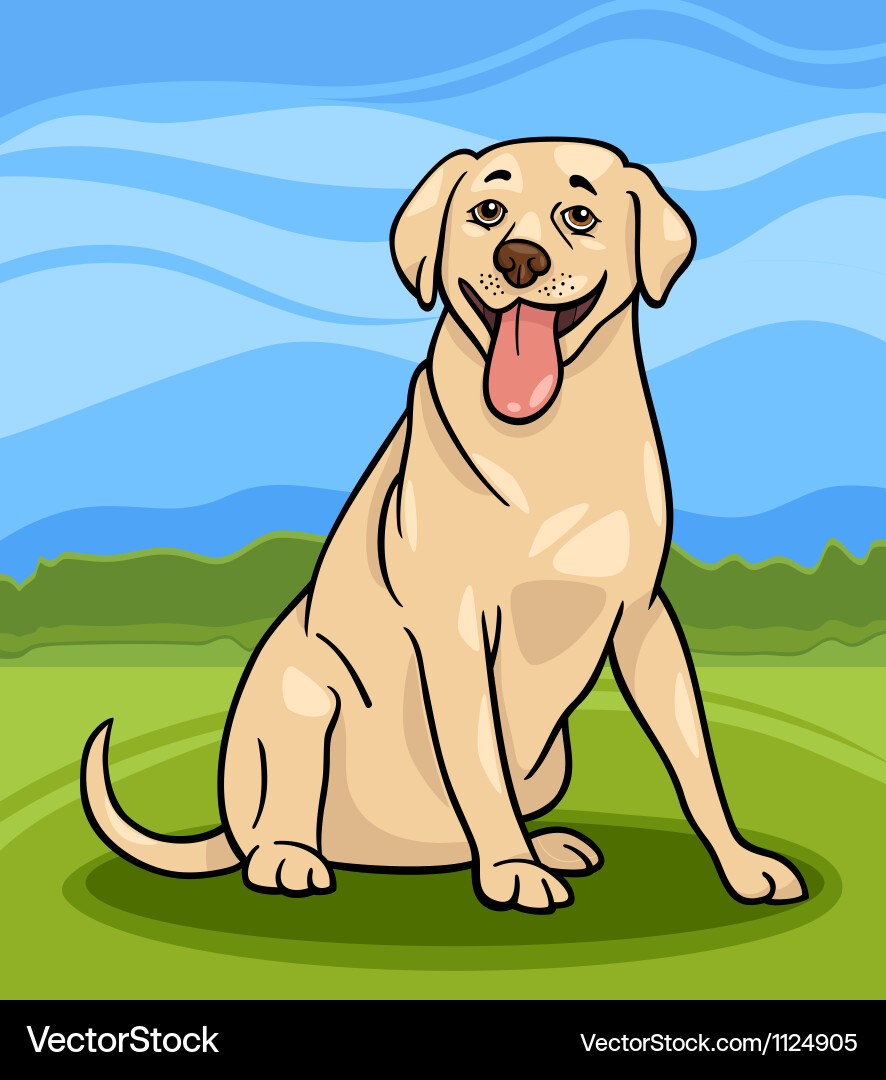 Labrador retriever dog cartoon Royalty Free Vector Image