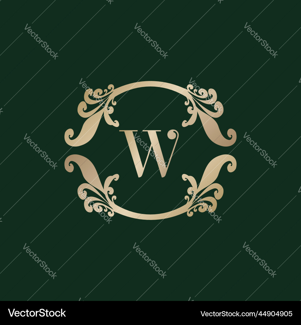 Letter w alphabet logo with luxury decorative Vector Image