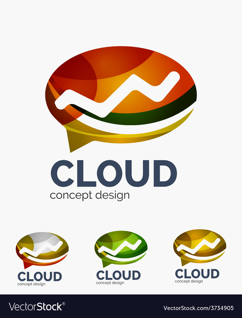 Modern cloud logo set Royalty Free Vector Image