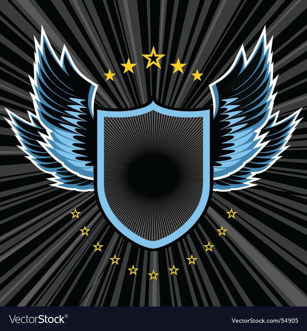 Shield and wings Royalty Free Vector Image - VectorStock