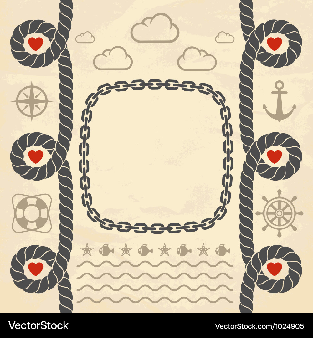 Valentine in marine style Royalty Free Vector Image