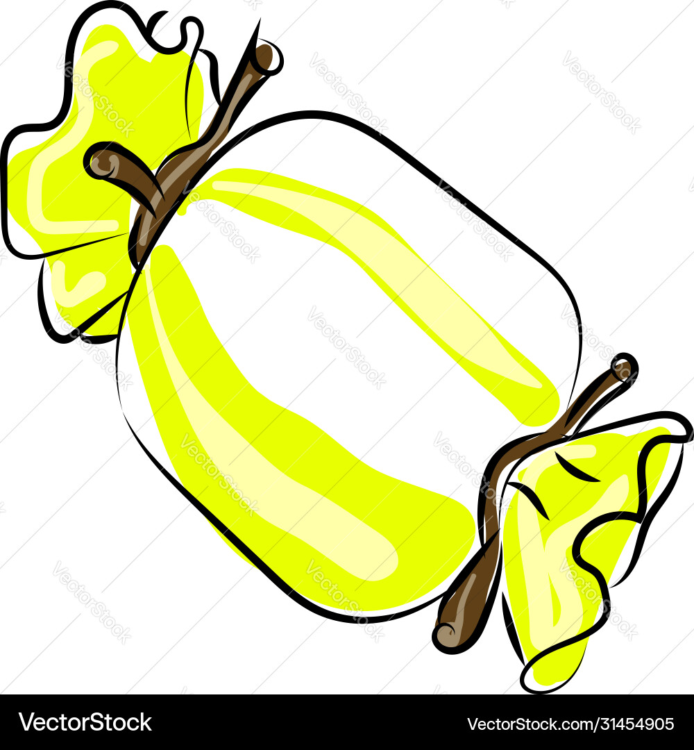 Yellow candy on white background Royalty Free Vector Image