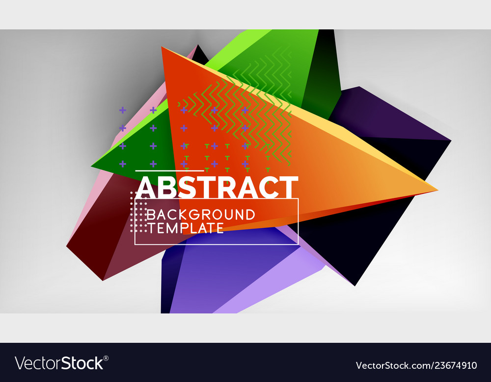 3d triangle geometric background design modern Vector Image