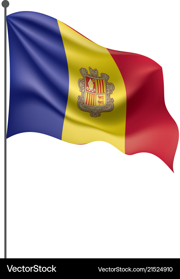 Andora flag on a white Royalty Free Vector Image