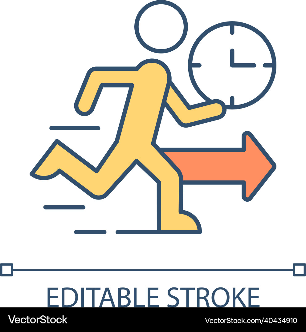 Be in rush rgb color icon Royalty Free Vector Image