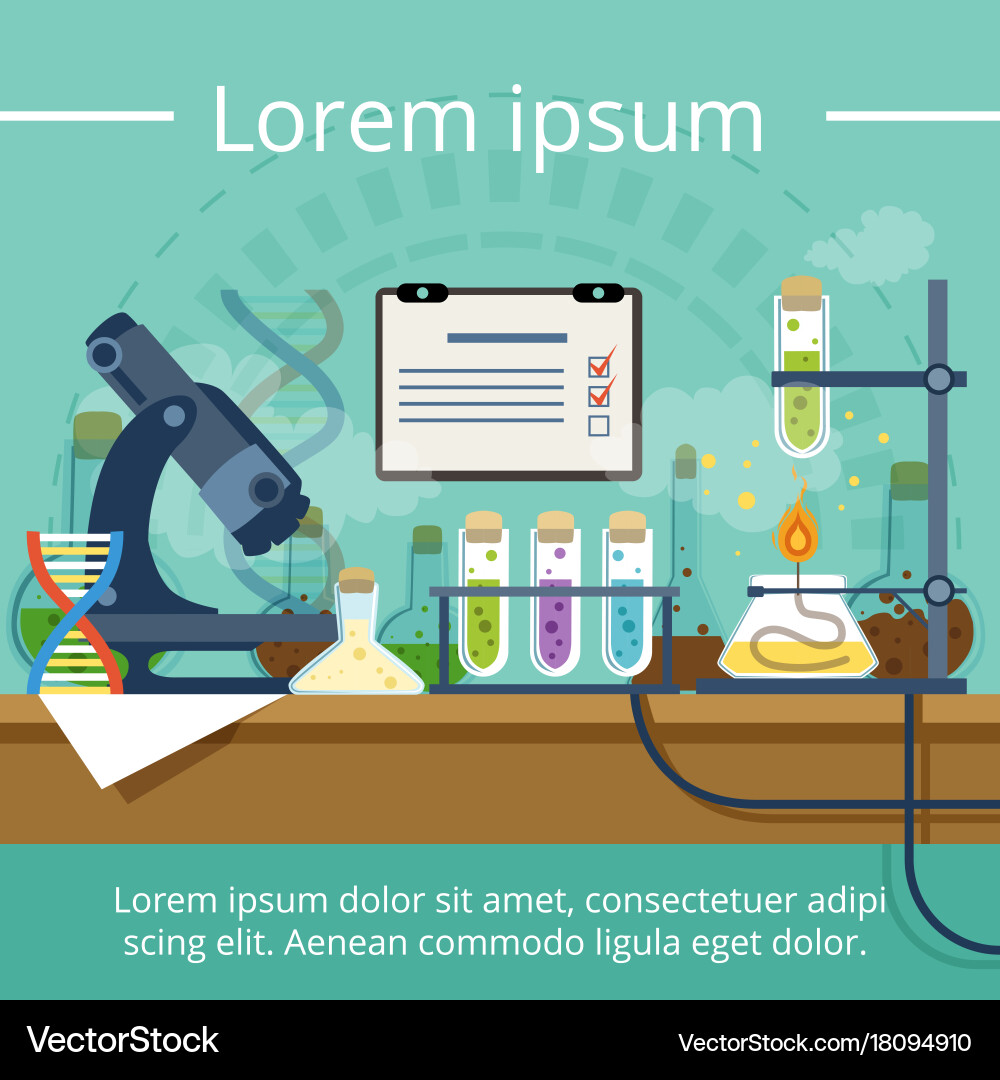 Biological or chemical laboratory for different Vector Image