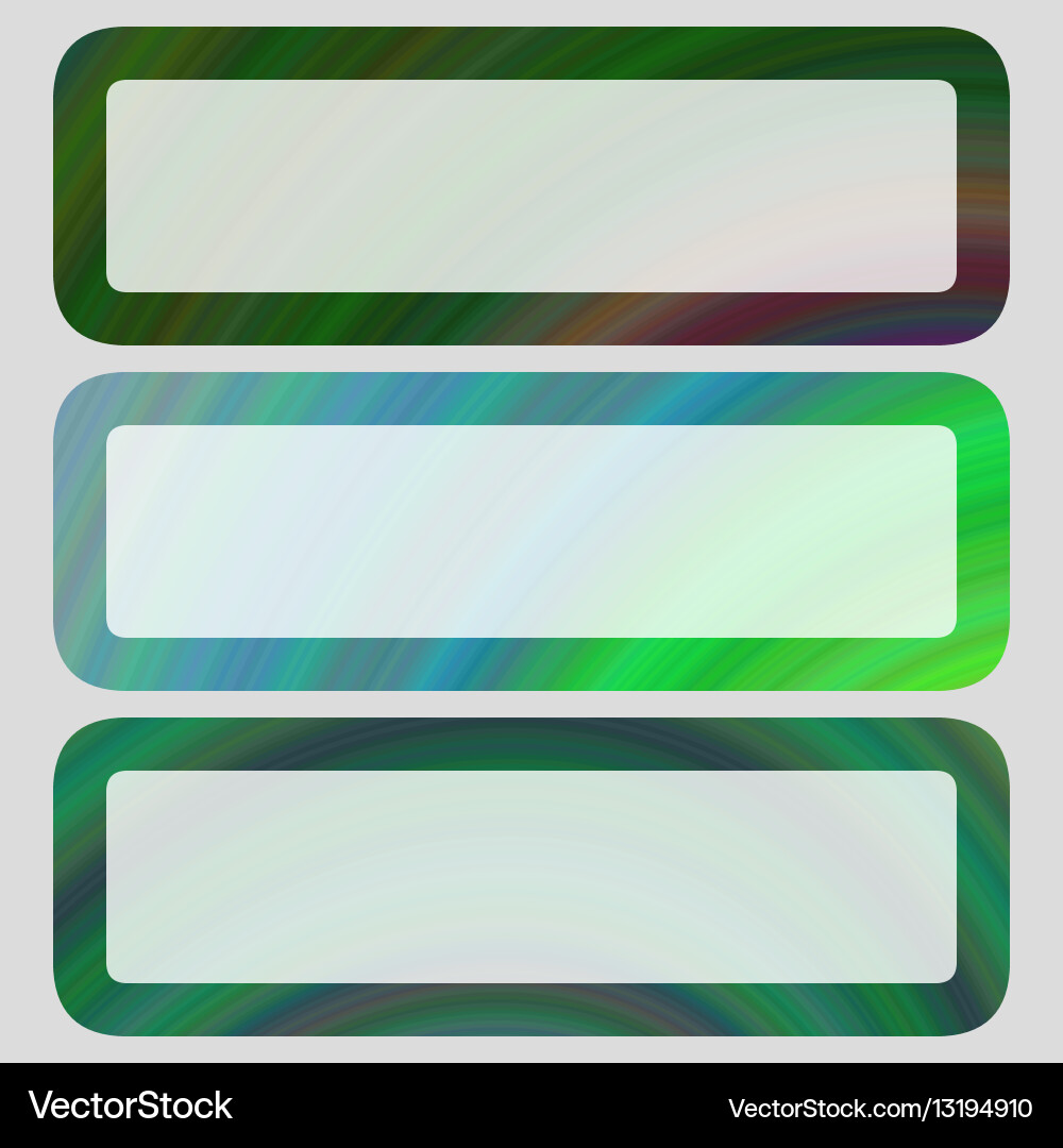 Digital art rounded banner set in green tones Vector Image