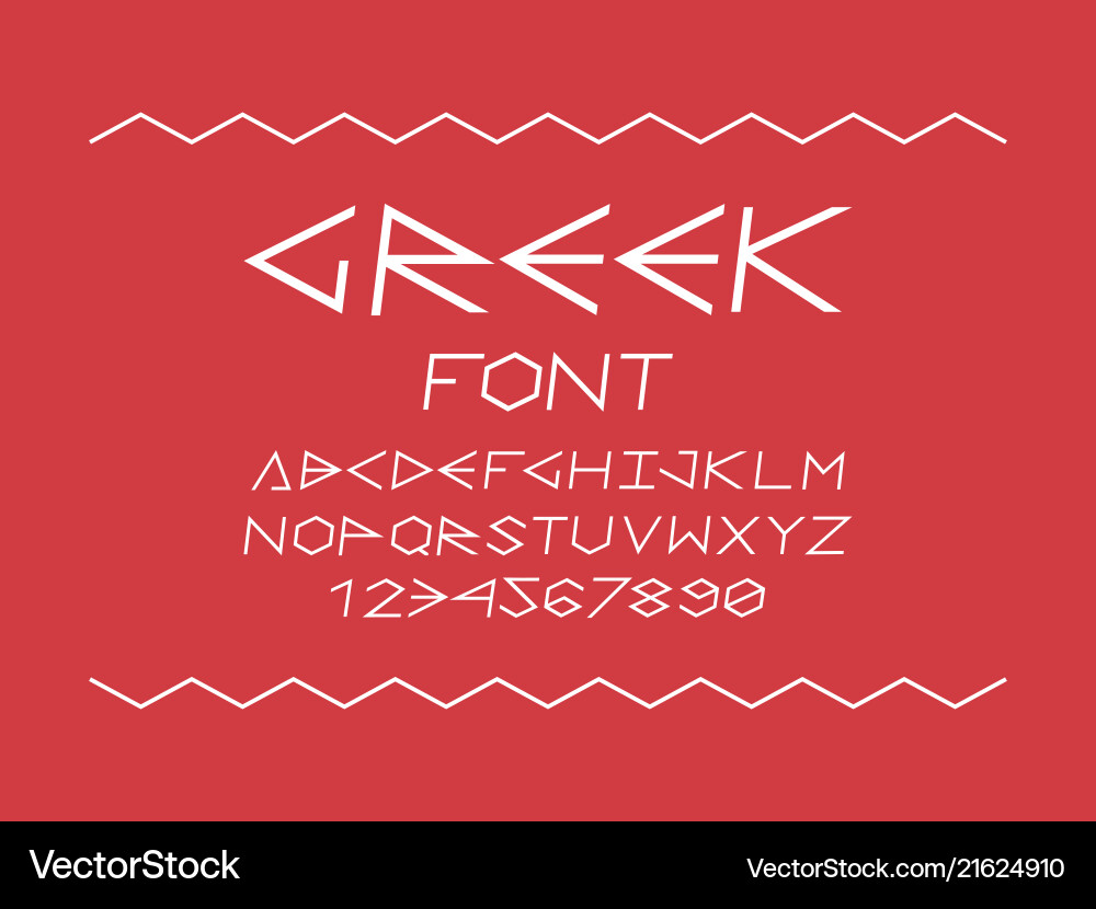 Greek italic font alphabet Royalty Free Vector Image