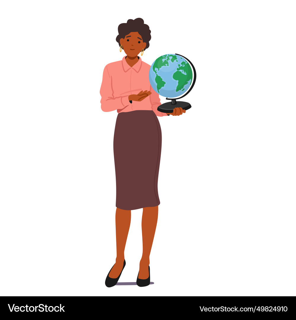 Knowledgeable woman geography teacher character Vector Image