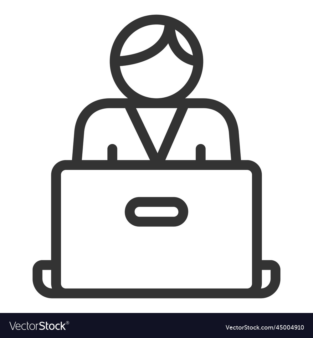 Man working on a laptop Royalty Free Vector Image