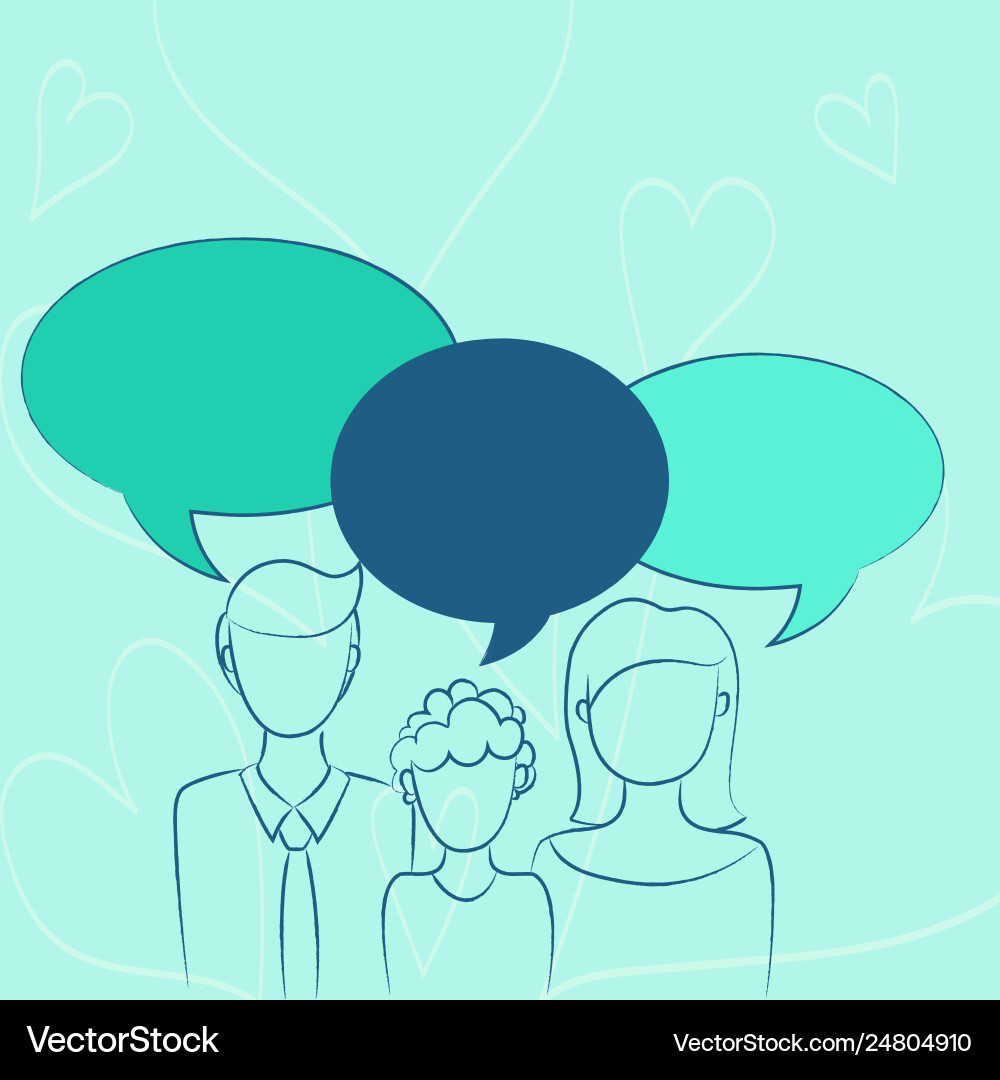 Outline image family one child standing Royalty Free Vector